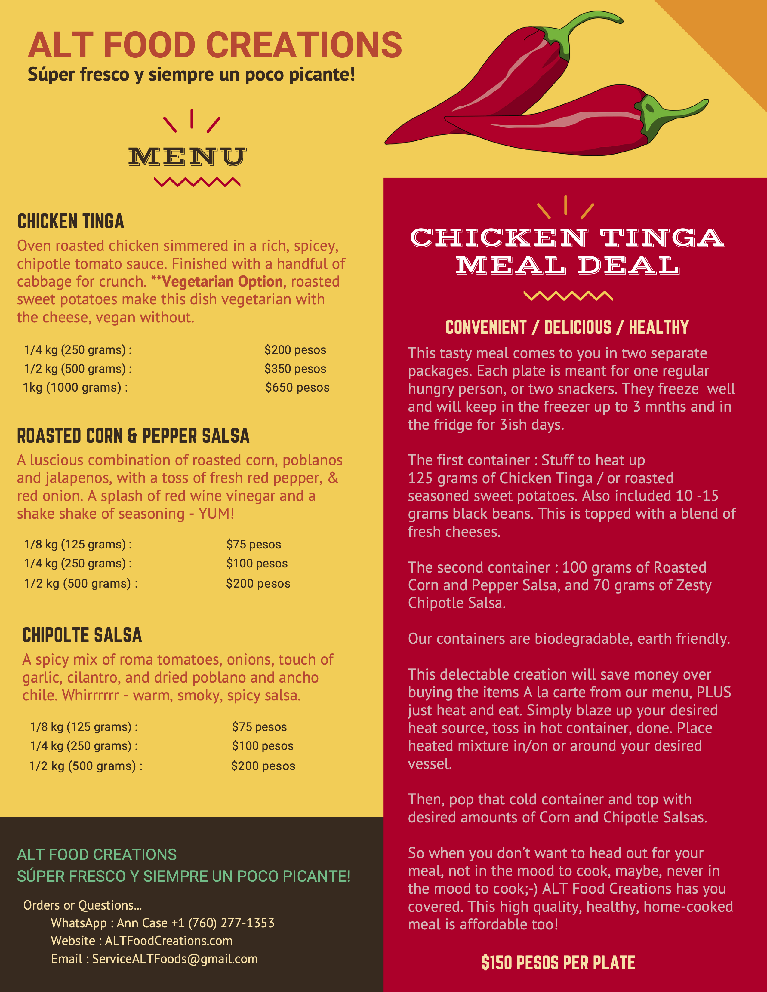 Chicken or Roasted Sweet Potato Tinga – ALT Food Creations